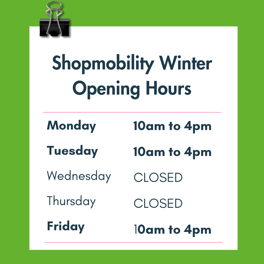 Winter opening hours - Possability People